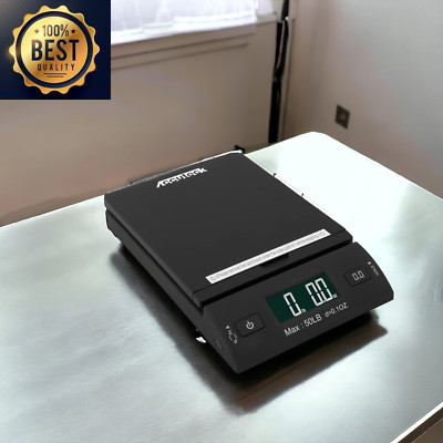Black Digital Shipping Postal 50 lb All-in-One Scale with Adapter (W ...