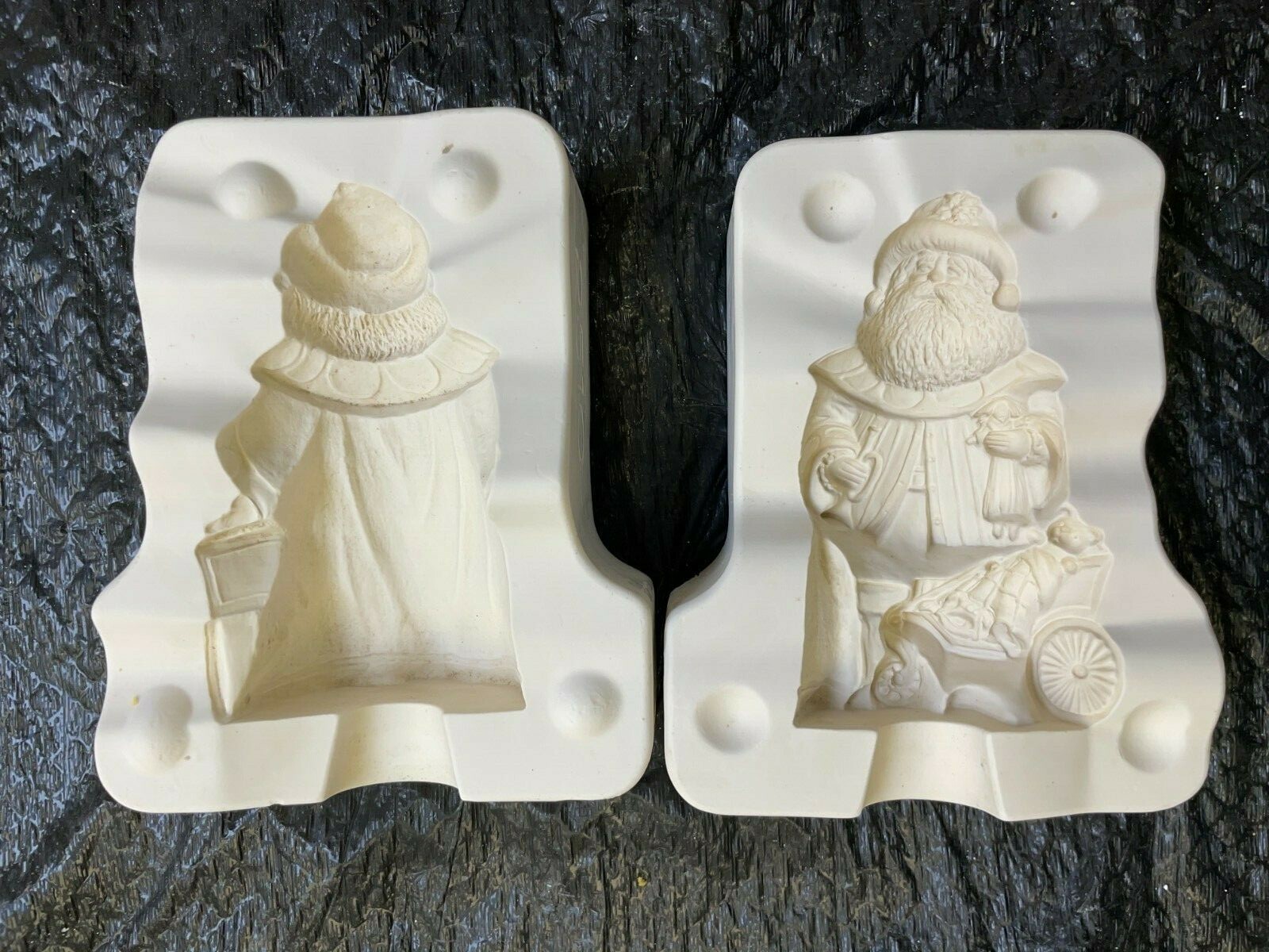 VINTAGE GARE CERAMIC MOLD #2510 SMALL ANTIQUE SANTA WITH CART | eBay