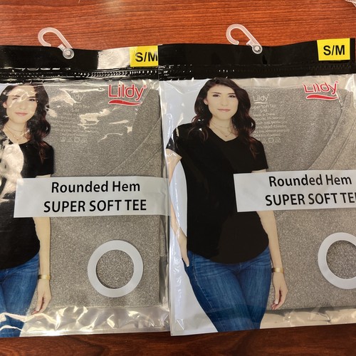 Lildy Rounded Hem Super Soft Tee Grey Size S/m 2 Pack | eBay