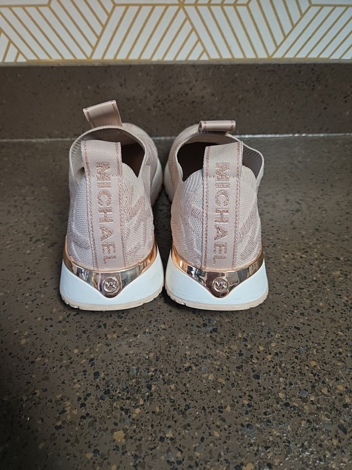 Michael Kors BODIE Metalic Logo Knit Slipon Womens Trainers Size 10m ...