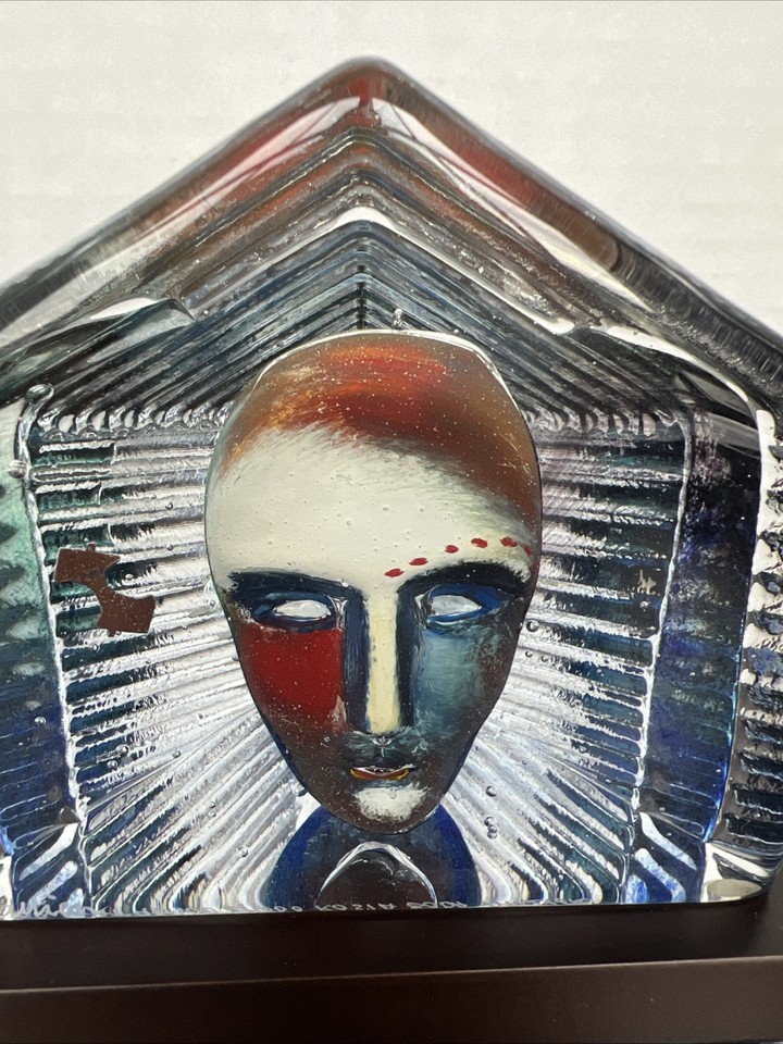 Kosta Boda "House with Face" Art glass Sculpture by Bertil Vallien Rare ...