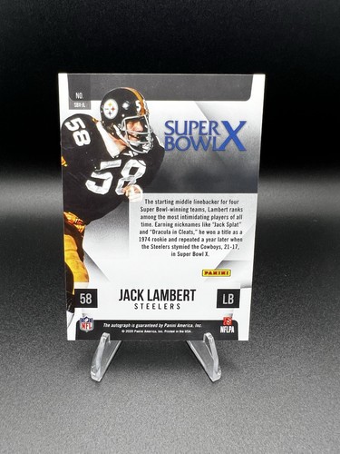 2020 Panini Super Bowl X Jack Lambert On Card Autograph - Pittsburgh ...