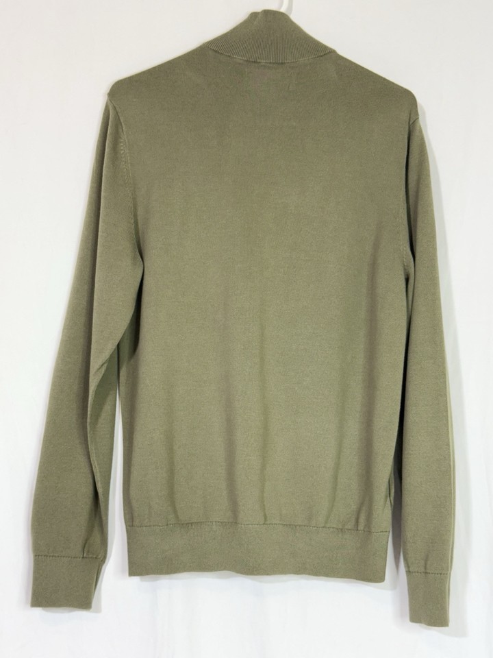Original Penguin Men’s Size L Olive Green 1/2 Zip 100% Cotton Sweater ...