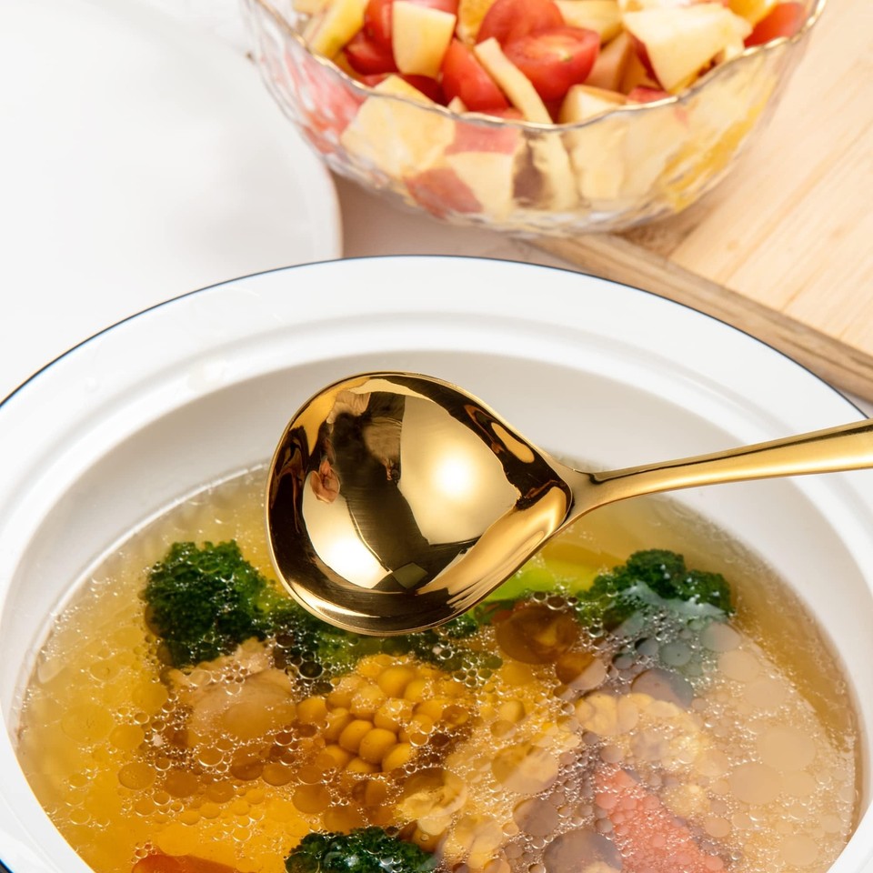 Gold Gravy Ladle Sauce Ladle SUS304 Stainless Steel Small Serving Ladle ...
