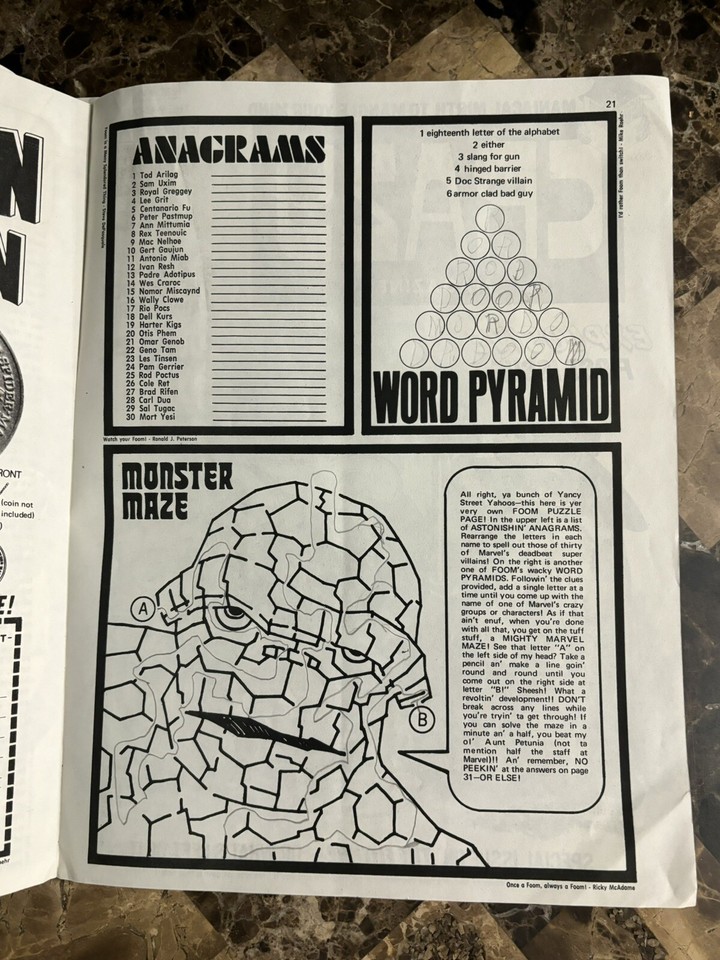 FOOM Magazine #2 1973 Marvel Comics 1st Wolverine Concept Art | eBay