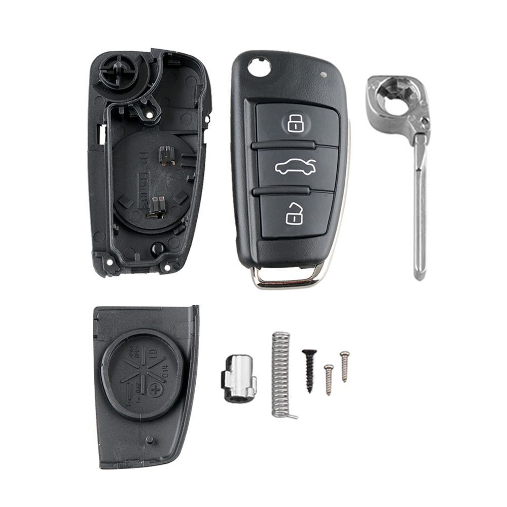 Flip Remote Key Case for Audi A2 A3 A4 A4L A6 A6L A8 Q7 TT S5 C5 C6 B6 ...