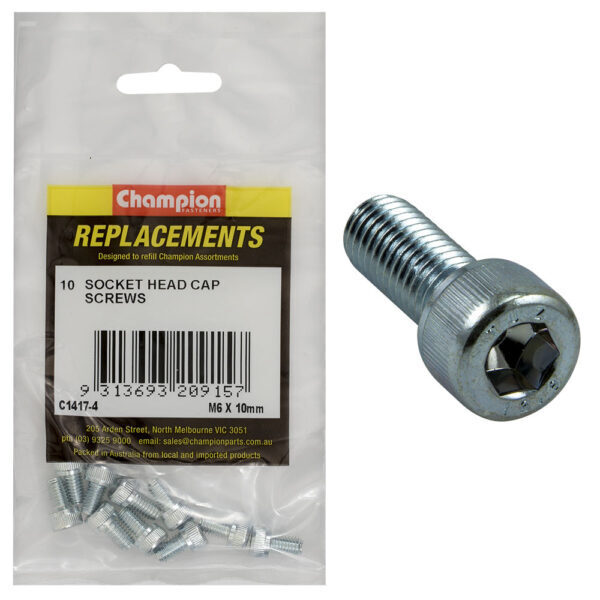 Champion C1417-4 Socket Head Cap Screw 6 x 10mm - 10/Pack | eBay