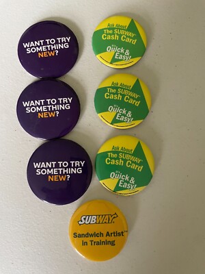 SET OF 7 SUBWAY SANDWICH PINS - PRE-OWNED | eBay