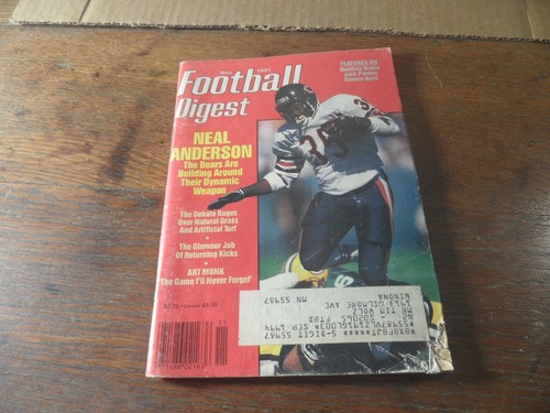 F-14 Football Digest Nov. 1991 Neal Anderson cover | eBay