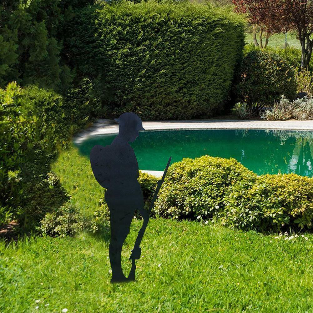 METAL SOLDIER SILHOUETTE 12" - Powder coated - MILD New 7Y6R STEEL J9K ...