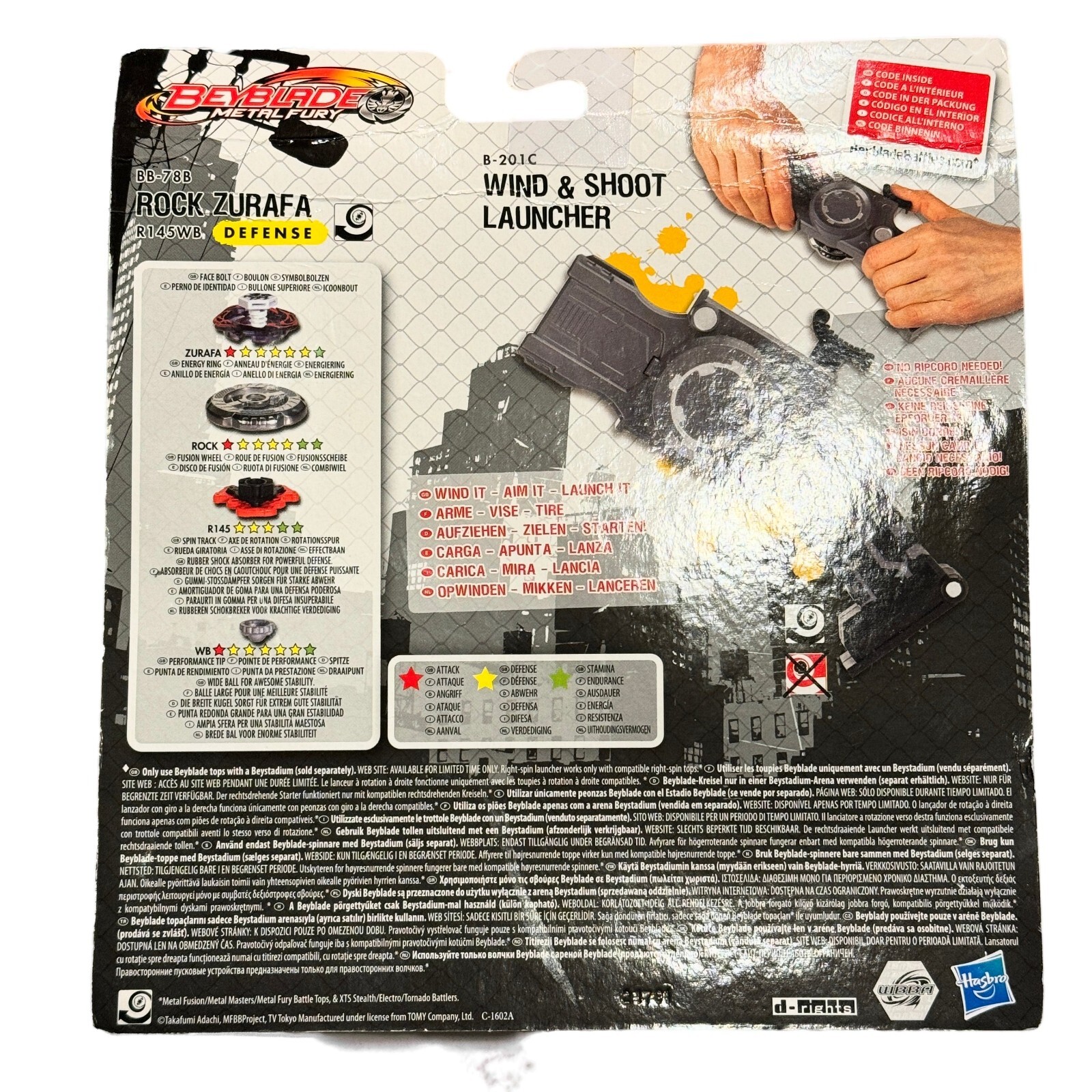 Beyblade Metal Fury Rock Zurafa BB-78B with Wind & Shoot Launcher ...