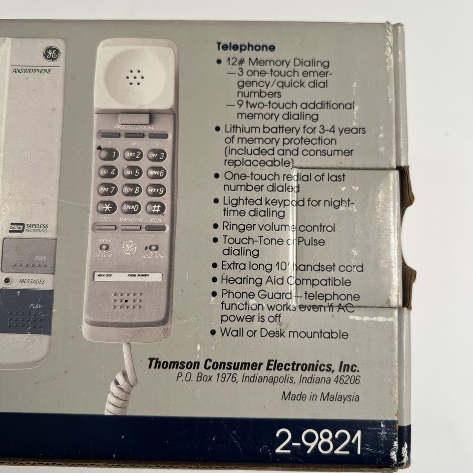 GE Corded Landline Telephone w/ Digital Answering Machine STOP ...