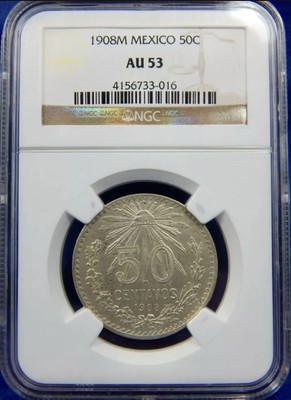 1908 50 Centavos Silver, Cap and Rays. NGC AU 53 | eBay