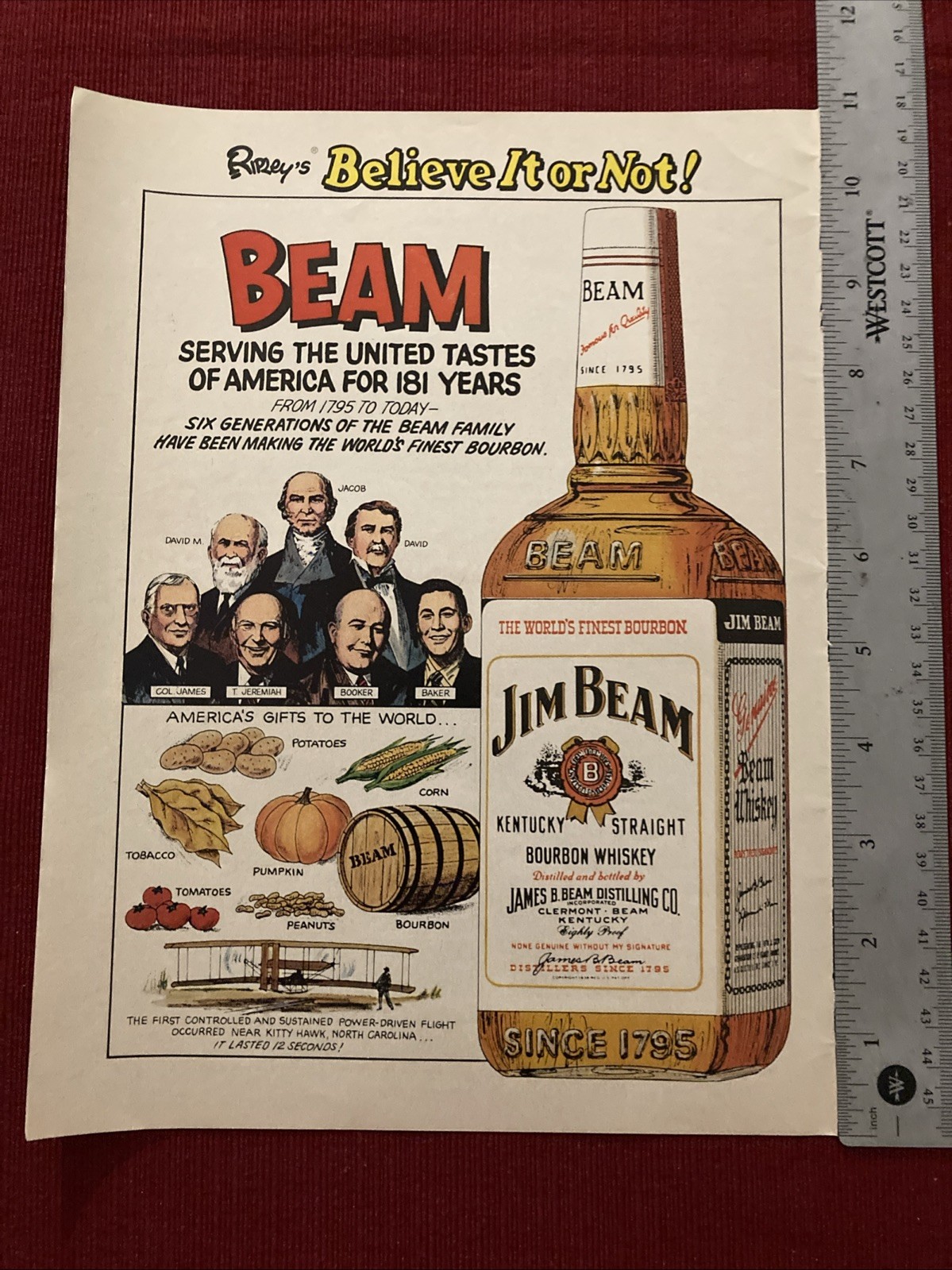 Ripley’s Believe It Or Not Jim Beam Kentucky Bourbon Whiskey 1976 Print ...