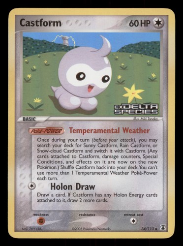 Lightly Played Castform 34/113 Reverse Holo Delta Species Uncommon | eBay