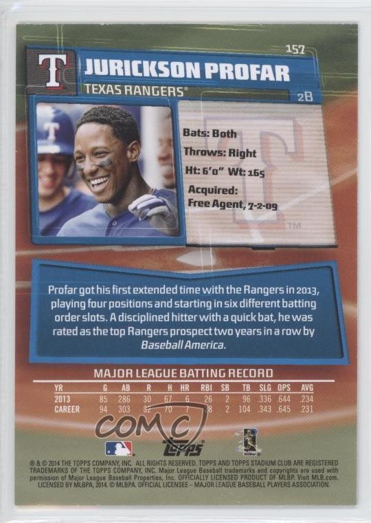 2014 Topps Stadium Club Rainbow Foil Jurickson Profar #157 | eBay