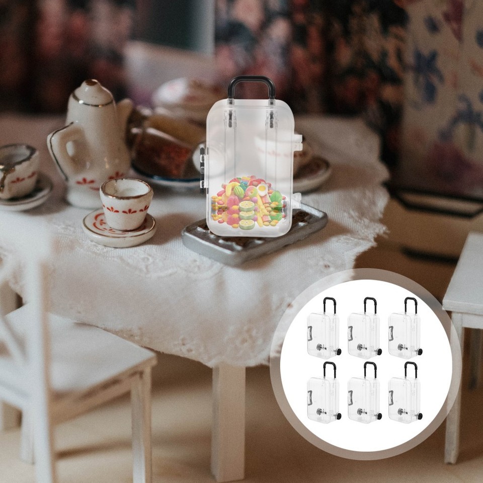 6pcs Simulation Mini Trunk Traveling Case Plastic Suitcase Shaped ...