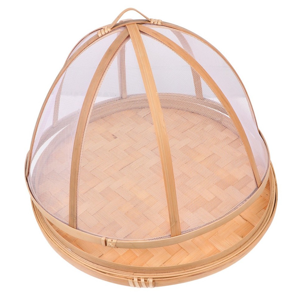 Dish Food Cover Mesh Bamboo Protectors for outside Outdoor Bamnoo ...