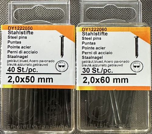 Connex Stahlstifte gebläut Stahlnägel 2,0x50mm 2,0x60mm Wandnagel ...