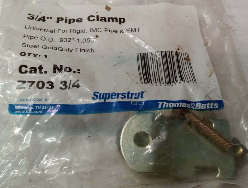 LOT OF 20) NEW THOMAS & BETTS SUPERSTRUT 3/4" PIPE CLAMP Z703 3/4 | eBay