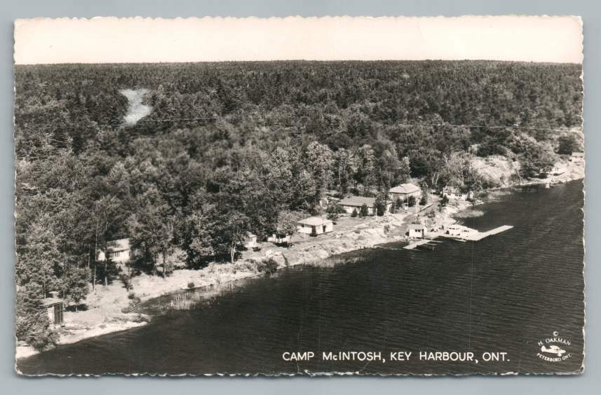 Camp McIntosh KEY HARBOUR Ontario RPPC Vintage Aerial Photo Postcard ...