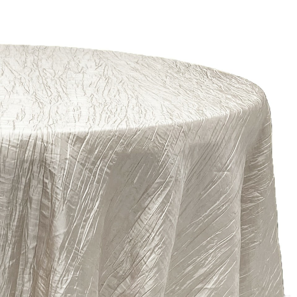 Crinkle Taffeta Tablecloth for Round Tables Crushed Cloths for Weddings ...