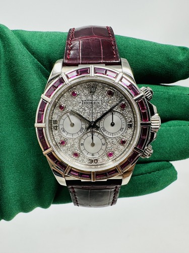 Rolex Daytona 16589 Zenith Ruby Bezel & Pave Diamond Dial Limited 1 of ...