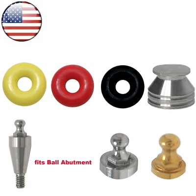 US 4Pcs/Set Dental O-ring Set for Ball Attachment Abutment fits Hiossen ...
