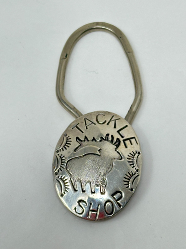 Vintage Sterling Silver Oval Tackle Shop Moose Keychain Key Chain 9.9g ...