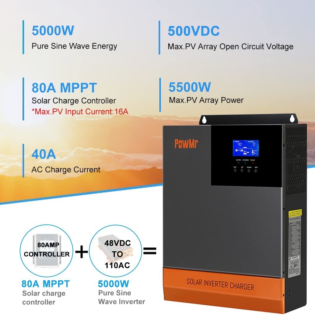 5KW 10KW All In One Solar Hybrid Inverter Off Grid MPPT Controller for ...