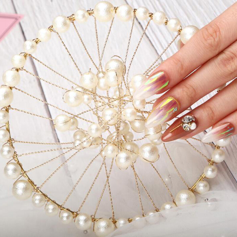1X Manicure Pearl Nail Art Decoration Board Photo Props Display T-sl | eBay