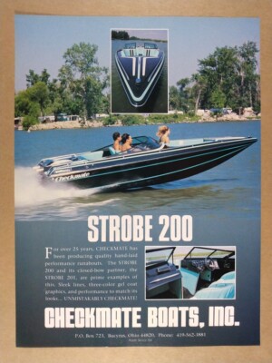 1990 Checkmate Strobe 200 Boat vintage print Ad | eBay