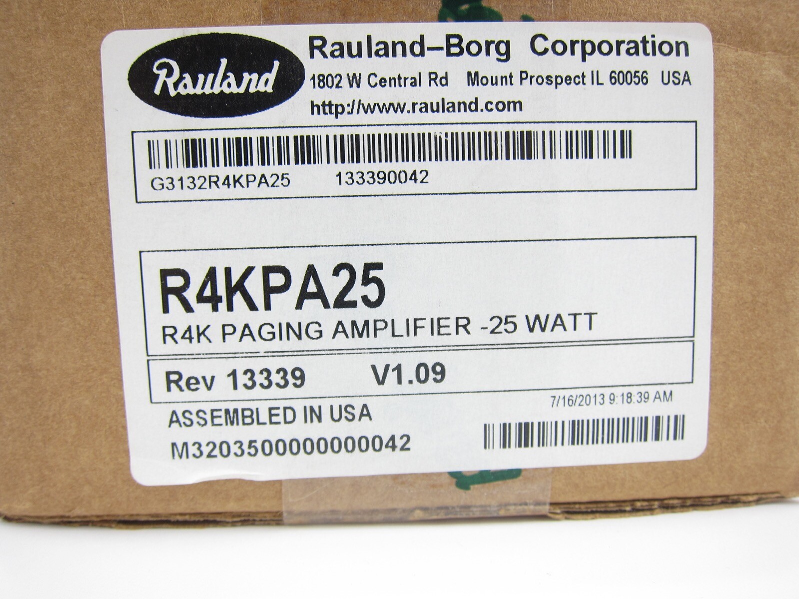 Rauland R4KPA25 R4k Paging Amplifier 25w for sale online | eBay