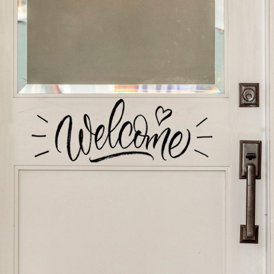 Door Decal Sticker Welcome 11.8\" Long DIY Application For Entryway ...