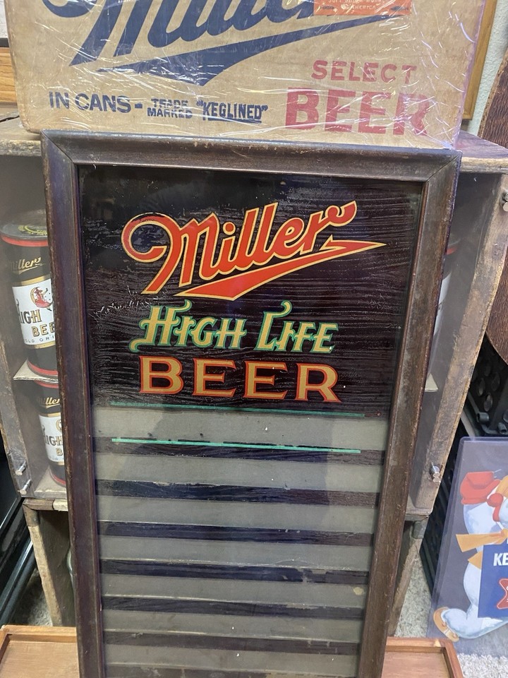 Miller Beer Sign Rare Miller Brewing Beer Reverse On glass Sign 1940s ...