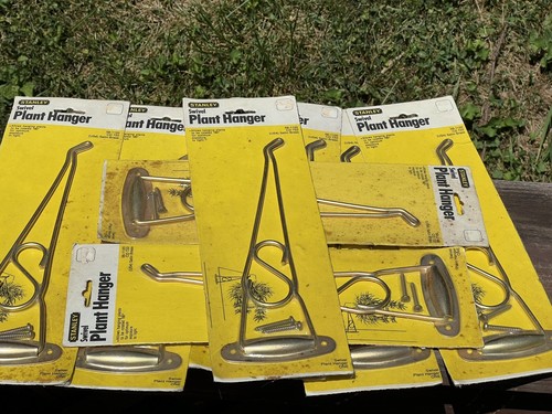 8 Stanley Swivel Satin Brass Wall Hanger Brackets For Plants Made In ...