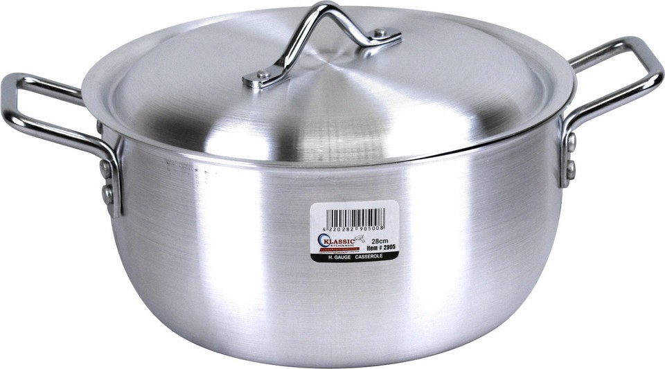 Crescent Elegant Aluminium Casserole Stock Soup Cooking Pots with Lid ...