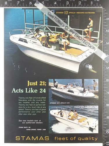 1973 ADVERTISING for Stamas V-21 Apollo Orion boat motor Yacht | eBay