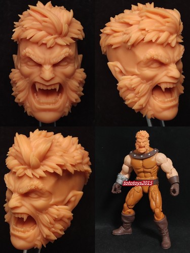 1:12 Sabretooth Roaring Head Sculpt Model For 6'' ML Soldiers Male ...
