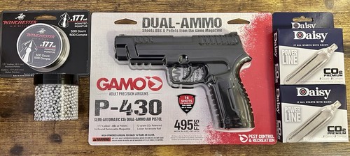 Gamo P-430 Semi-Auto Dual Ammo 495Fps Pellet Steel BB Pistol Bundle | eBay