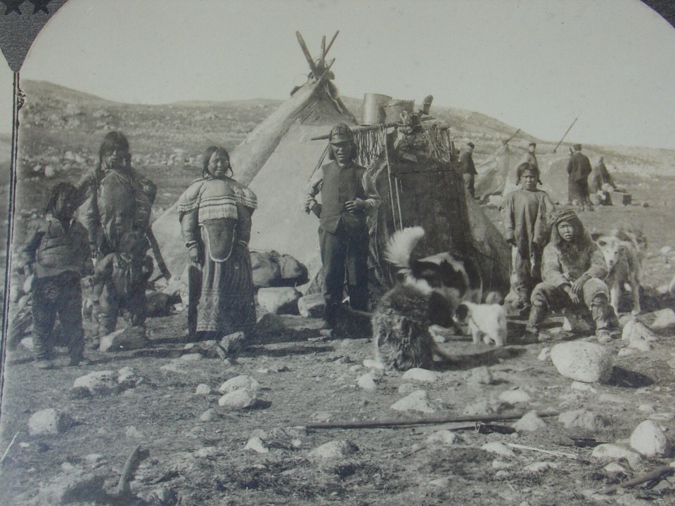 Antique Vintage Keystone Stereoview Card Photo Eskimo Indians Greenland ...