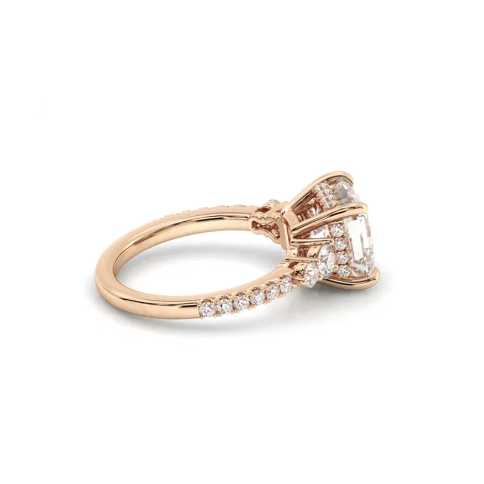 Certified IGI Lab Grown Diamond Wedding Ring 2.80 CT Princess Cut 18K ...