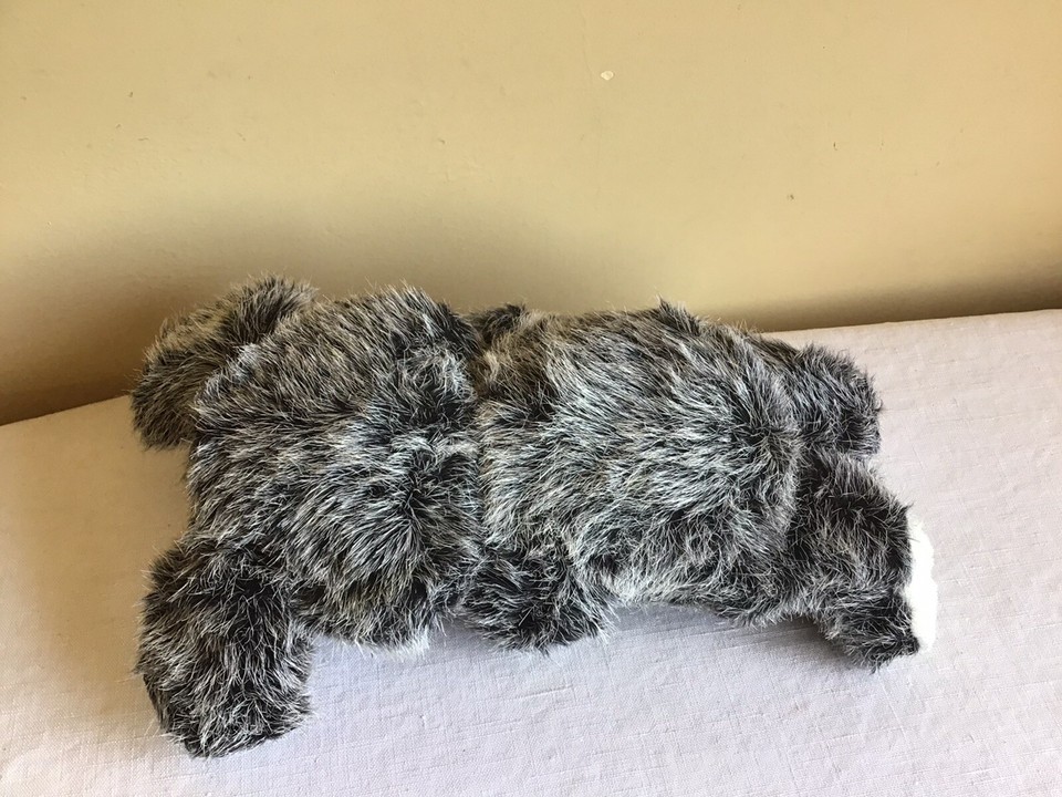 Vintage Generic Salt Pepper Fluffy Furry Floppy Ear Mouse Plush Stuffed ...