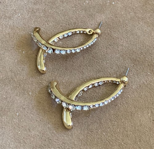 Double Gold Tone Arches Studded With Rhinestones C36-2 | eBay