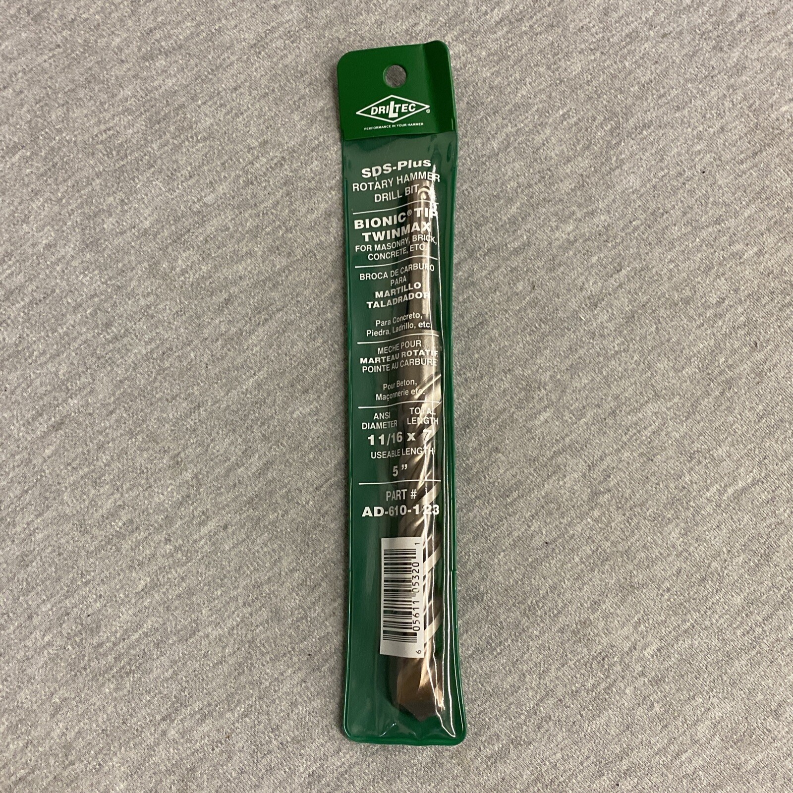 DrilTec 11/16" X 5" X 9-1/2" SDS-Plus Masonry Drill Bit | eBay