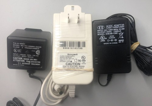 (3) 9VDC AC Adapters Transformers Class 2 Various Size Connectors Mixed ...