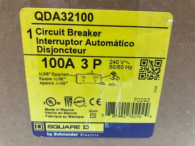 QDA32100 SQUARE D 3POLE 100AMP 240V CIRCUIT BREAKER NEW | eBay