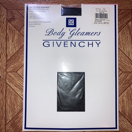 Givenchy Body Gleamers Shimmer Panty Hose Sz B Black Style 157 Vintage ...