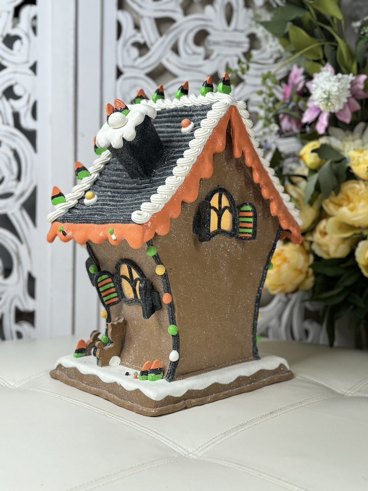 NEW Candy Corn Lane 14”Halloween Light Up Icing Gingerbread Haunted ...