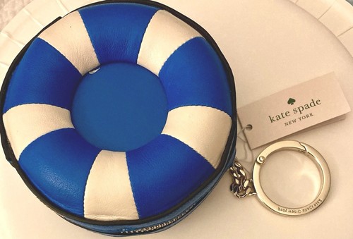 Kate Spade Pool Float Coin Purse Blue White Leather K7159 Splash $129 ...